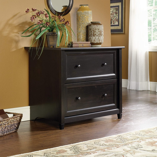 Transitional Lateral File Cabinet, 2 Interlocking Storage Drawers ...