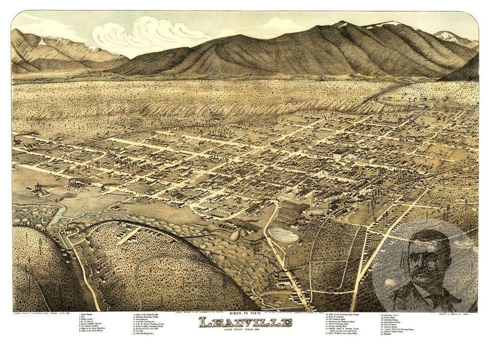 Old Map of Leadville Colorado 1879, Vintage Map Art Print, 24"x36 ...