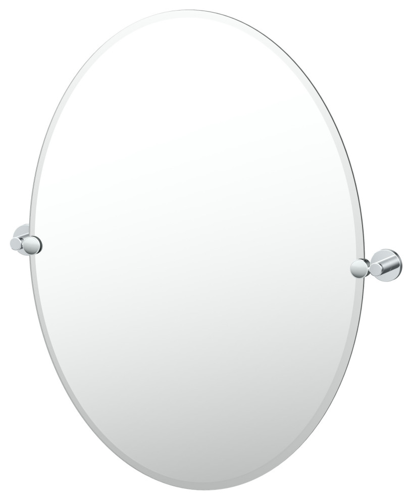 Reveal Frameless Oval Mirror, 32" - Contemporary - Bathroom Mirrors ...