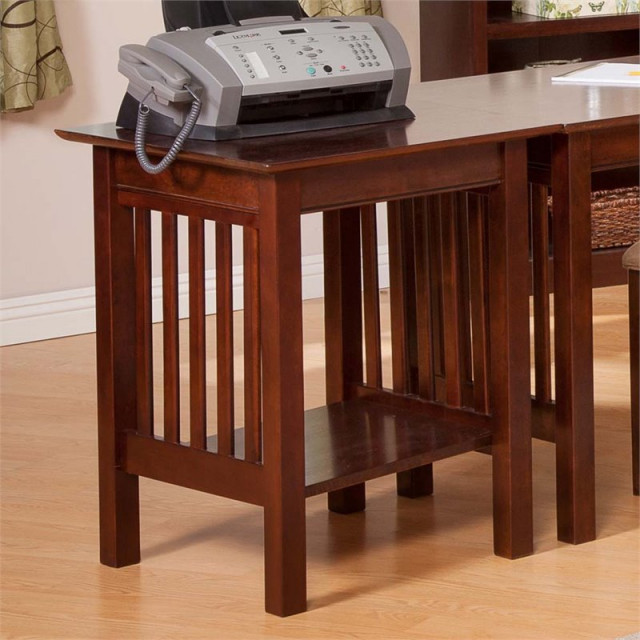 AFI Mission Solid Wood Shaker Printer Stand in Walnut - Craftsman ...