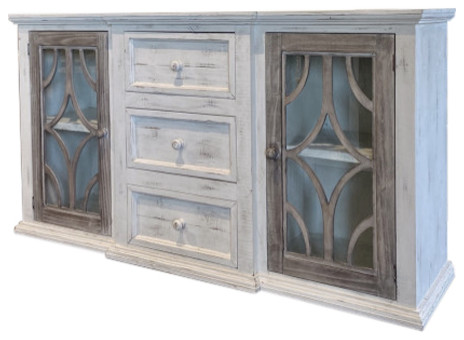 2-Door/3-Drawer Buffet White With Gray Doors - French Country - Buffets ...