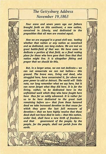 The Gettysburg Address, 20" x 30" - Traditional - Prints And Posters ...