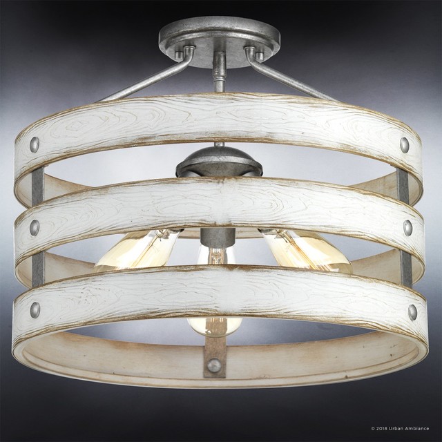 Luxury Farmhouse Ceiling Fixture, Adelaide Series, Galvanized Steel ...