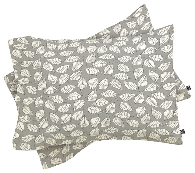 Deny Designs Bianca Green Leafy Pillow Shams, King, Queen ...