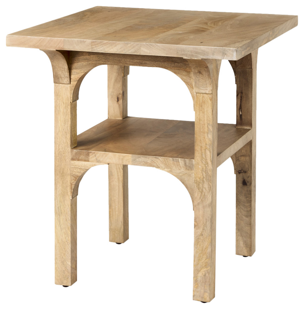 Candace Light Wood Bridge Accent Table - Transitional - Side Tables And ...