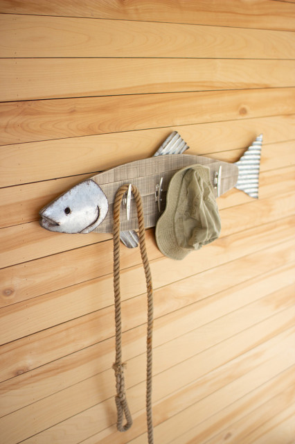Kalalou Cgu2448 Wood & Metal Fish Coat Rack - Coatracks And Umbrella ...