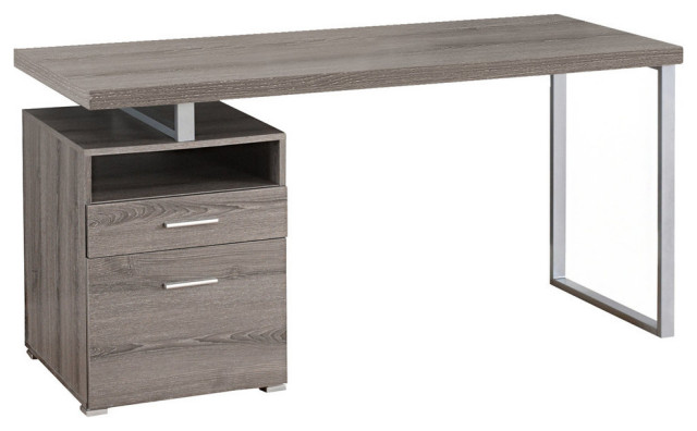 60" Computer Desk With Silver Legs - Contemporary - Desks And Hutches ...