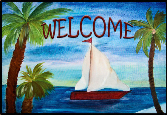 Red Sail Welcome Rug, 24"x36" - Beach Style - Novelty Rugs - by Gifts ...