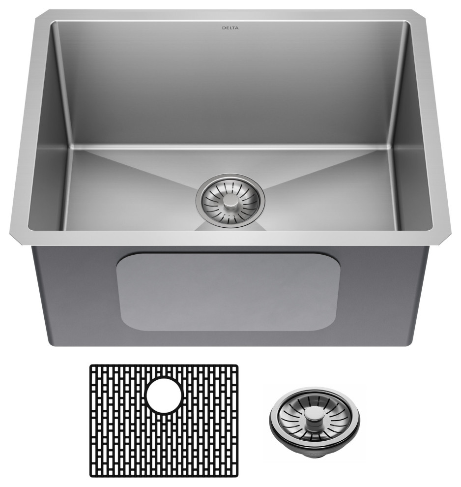 Delta 953034-24SL Lenta 24” Undermount 16 Gauge Stainless Steel ...