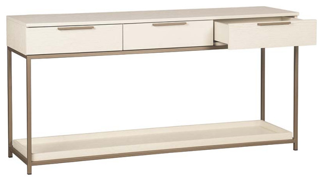 Rebel Console Table With Drawers Champagne Gold Cream, Cream ...