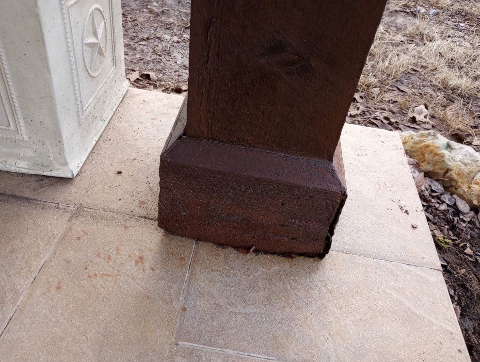 Porch post bottom rotten, how to fix it, please | Houzz Forum