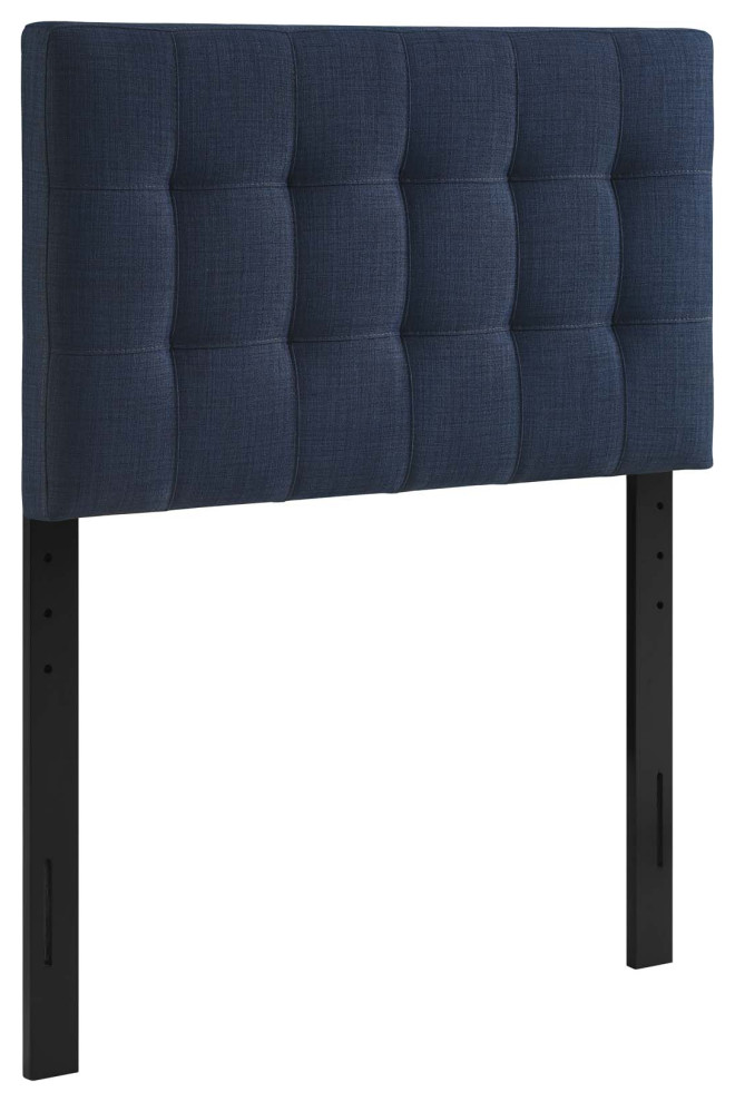 Lily Twin Tufted Upholstered Fabric Headboard, Navy - Transitional ...