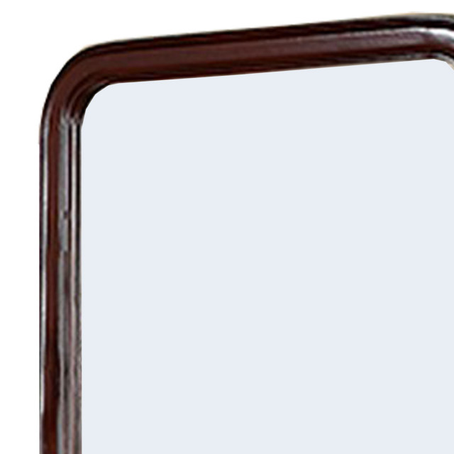 Benzara BM232118 37 Inches Wooden Mirror With Curved Edges, Brown ...
