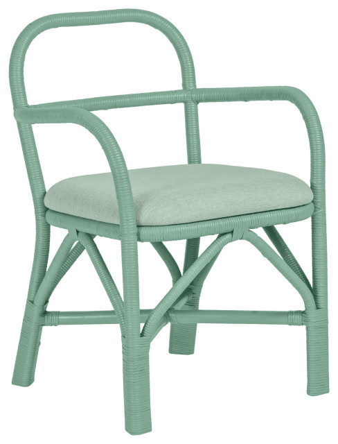Ginny Green Rattan Dining Chair - Green - Tropical - Dining Chairs - by ...