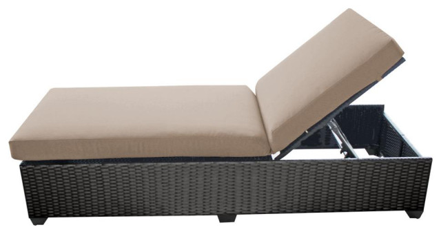 Scandinavian / European-styled recliner and ottoman in Taupe ...