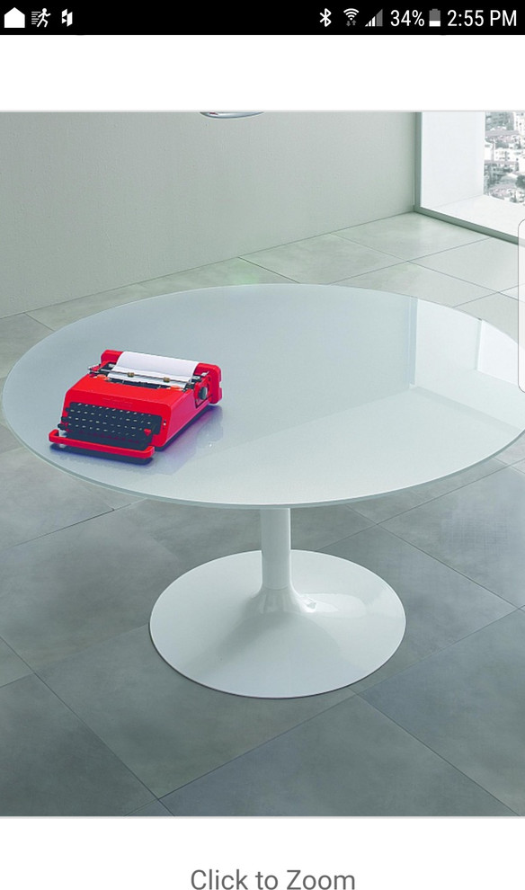 Tulip table with glass top