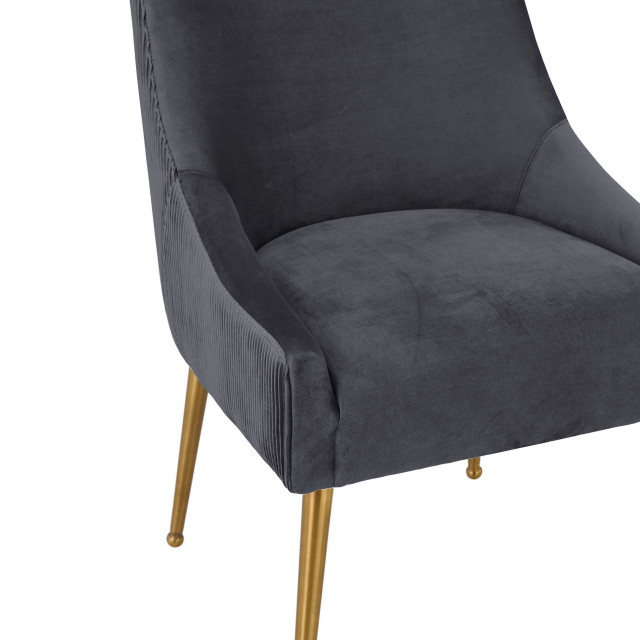 Beatrix Pleated Velvet Side Chair - Contemporary - Dining Chairs - by ...
