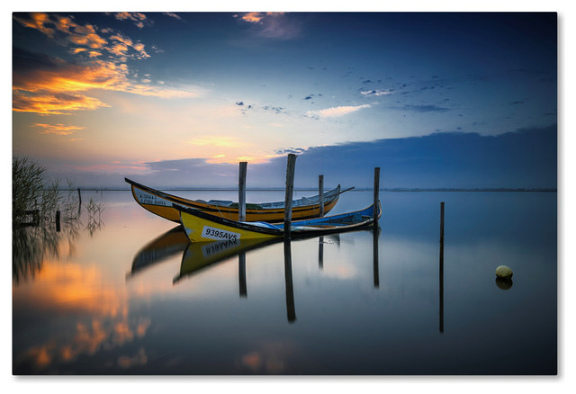 Rui Ribeiro 'The Boats' Canvas Art, 19"x12" - Beach Style - Prints And ...