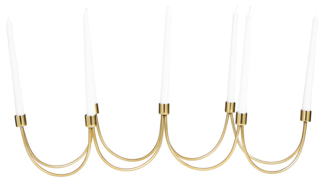 Contemporary Gold Stainless Steel Candelabra - Contemporary ...