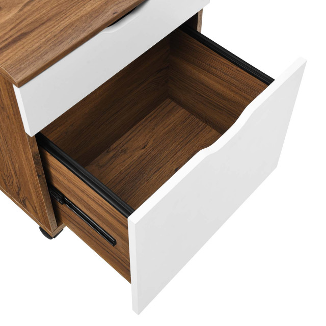 Envision Wood File Cabinet, Walnut White - Transitional - Filing ...