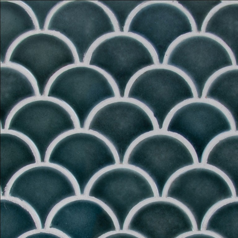 Azul Scallop Glossy Porcelain Mosaic Tile - Contemporary - Mosaic Tile ...