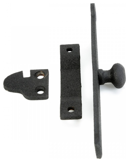 Black Cast Iron Gate Door Latch Bar Catch 6" L Colonial Design with ...