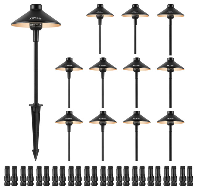 VEVOR 12 Pack Low Voltage Landscape Path Lights 12-24V Outdoor LED ...