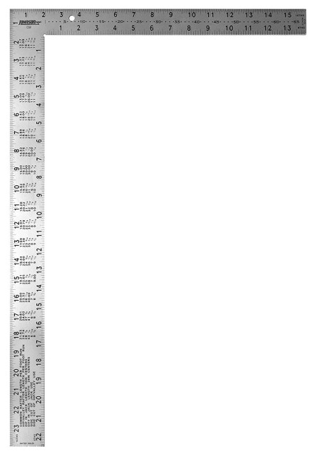 Johnson Level CS9 Professional Easy-Read Steel Framing Square, 16"x24 ...