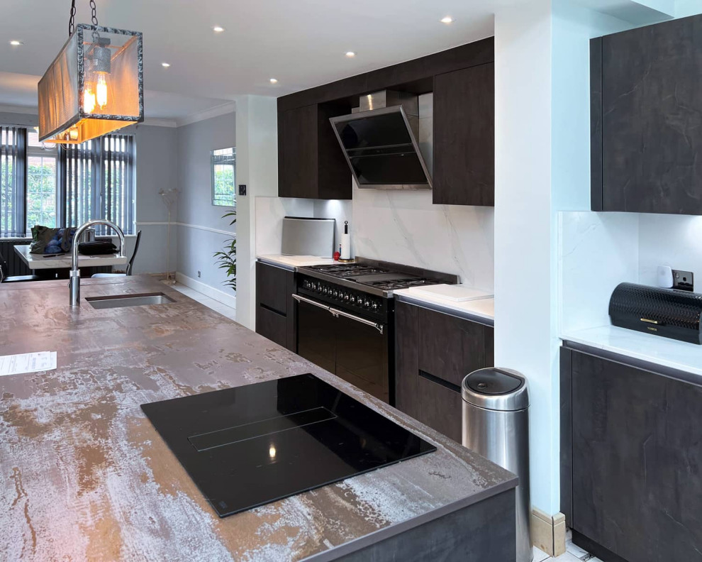 Contemporary Industrial Grey Kitchen Bromley - Industrial - Kitchen ...