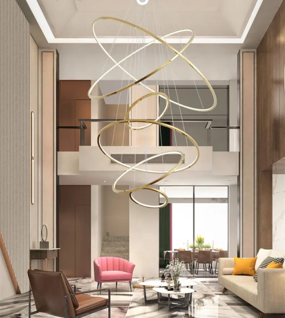 Akari Swirl Rings LED Chandelier Pendant Light - Modern - Chandeliers ...