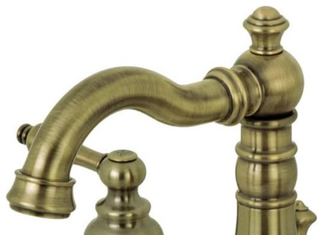 Traditional Bathroom Faucet, Widespread Design With Pop Up Drain ...