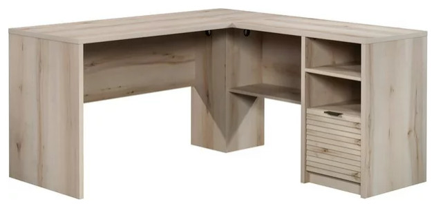 Corner Desk, Open Compartments & Filing Drawer With Grooved Front ...