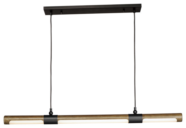 Rollo 1-Light LED Pendant in Antique Pecan with Black, 3.000 - Modern ...