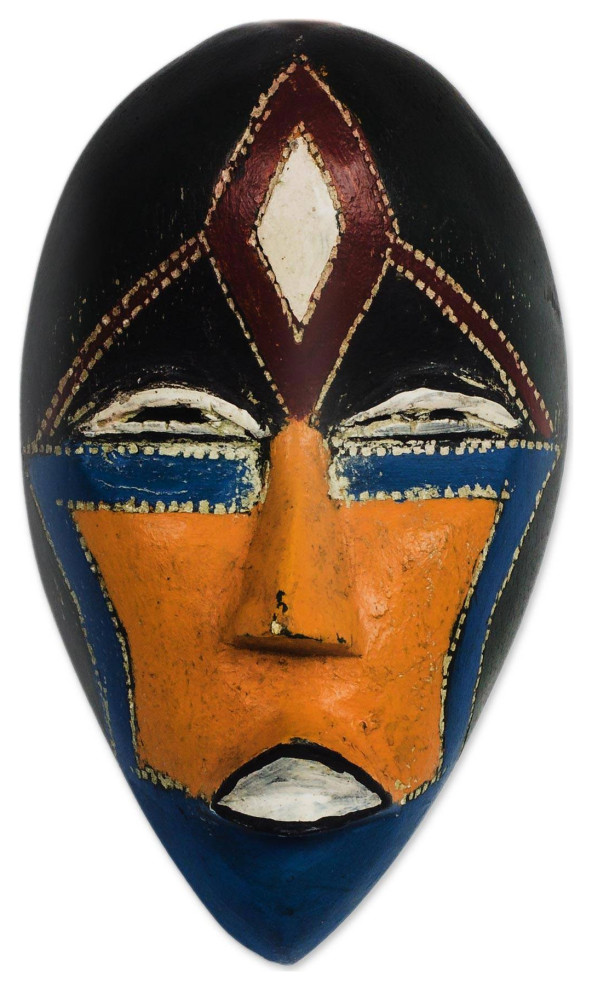 Novica Handmade Beautiful Face African Wood Mask - Tropical - Wall ...