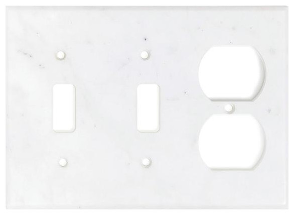 Italian Carrara White Marble 100% Real Natural Stone Switch Wall Plates ...