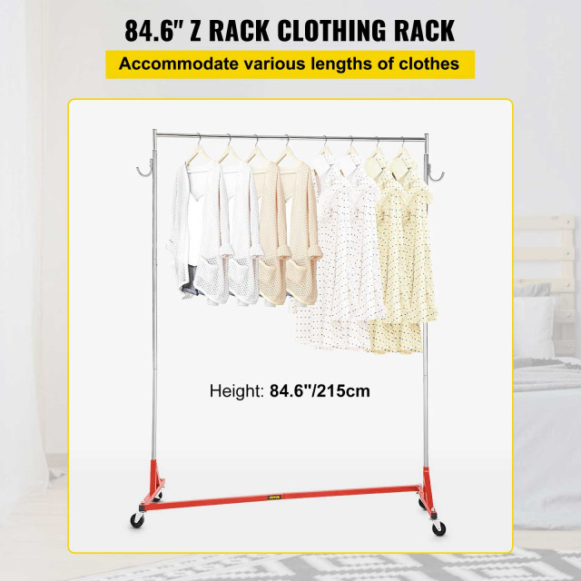 Z Rack Adjustable Height Rolling Garment Rack, 23.62x62.99x70.87 in ...
