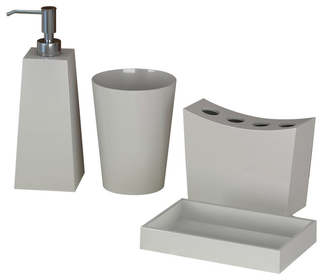 nu steel Elegant, Set of 4, Soap Dish, Toothbrush Holder, Tumbler ...