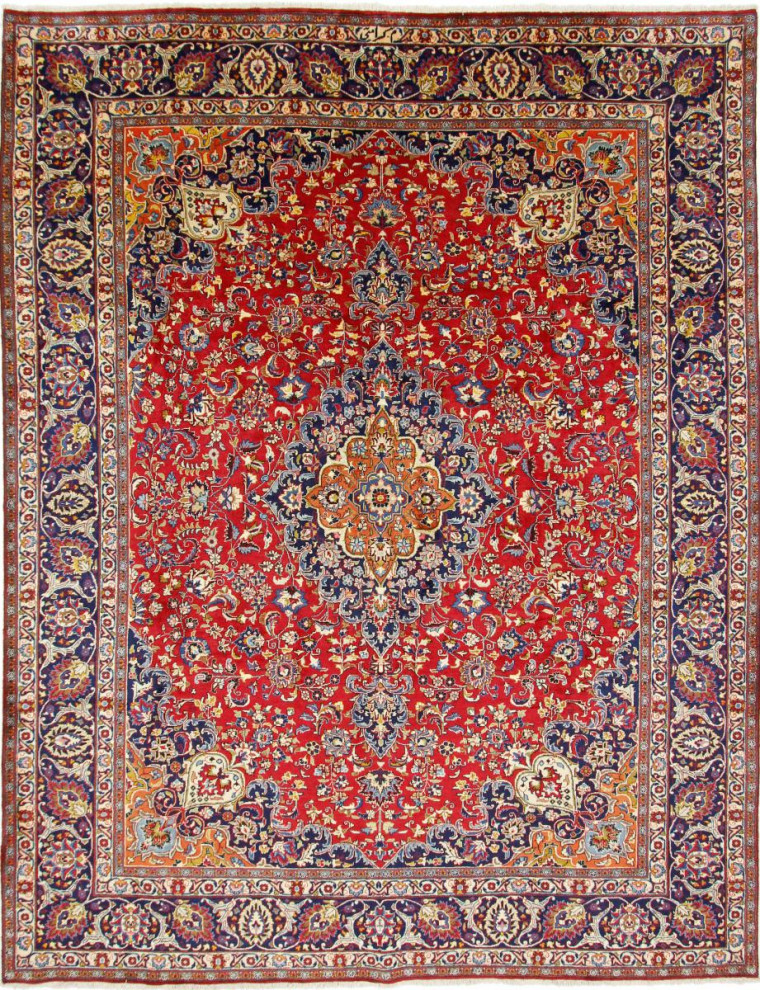Persian Rug Mashhad Signed 12'9"x9'10" Hand Knotted, 12'9"x9'10 ...