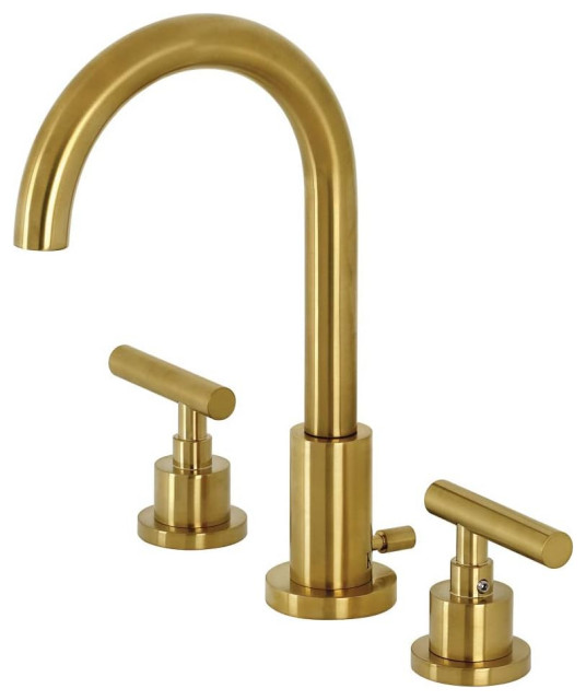 Widespread Bathroom Faucet, High Arched Spout & Dual Lever - Modern ...