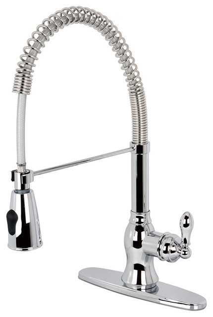 American Classic Single Handle Pull-Down Spray Kitchen Faucet, Chrome ...