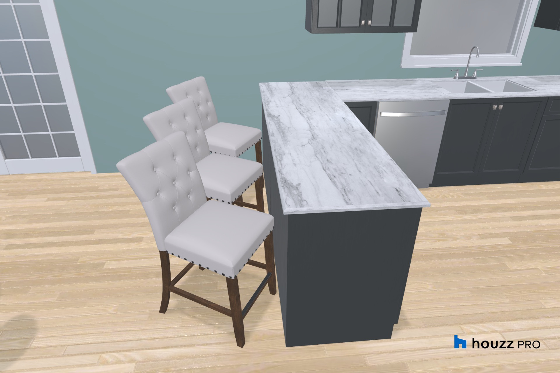 Houzz Pro Contest Winner’s 3D Kitchen Design Really Pops