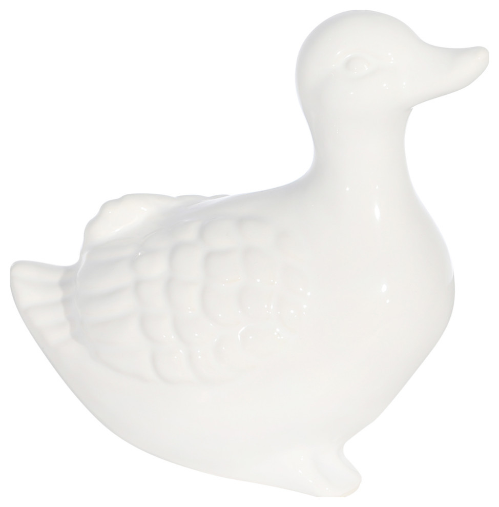 Ceramic 7" Duck, White - Farmhouse - Decorative Objects And Figurines ...