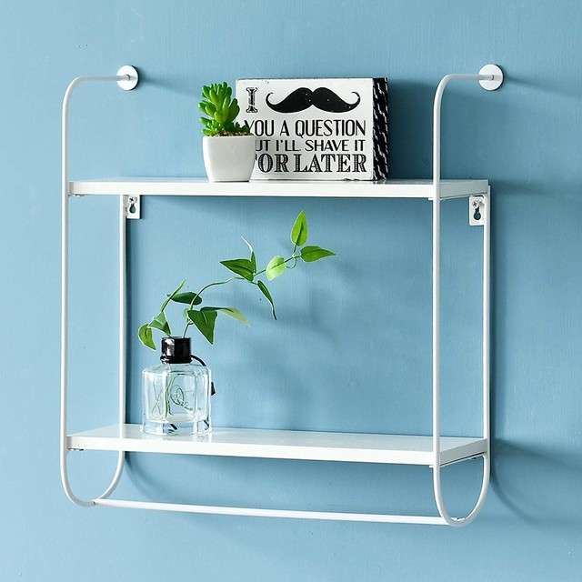 Wesley 2-Tier Floating Shelf - Contemporary - Display And Wall Shelves ...