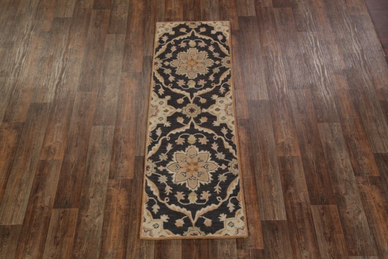 Agra All-Over Nature/Floral Hand-Tufted 8' Oriental Rug Runner, Blue, 7 ...