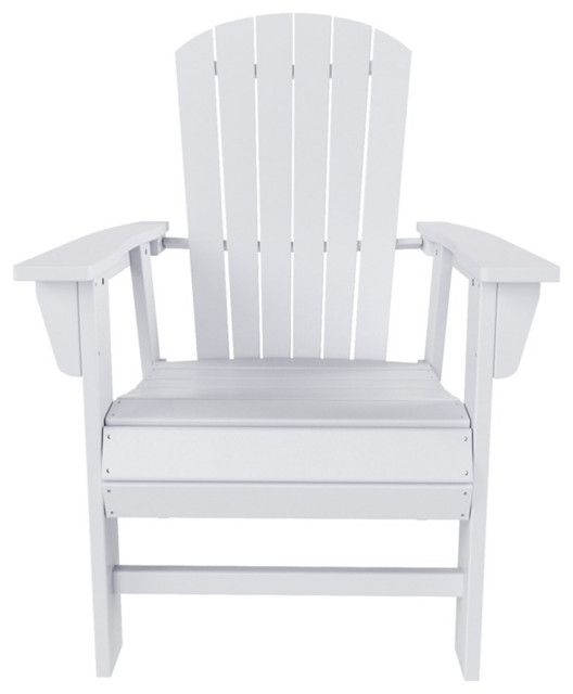Portside Seashell Adirondack Plastic Outdoor Dining Chair - Beach Style ...