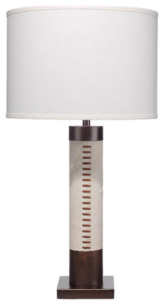 Contemporary White Hair on Hide Table Lamp 32 in Oil Rubbed Bronze ...