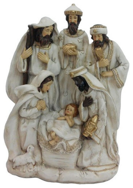December Diamonds 18-inch Whitewash Nativity Figure - Contemporary ...