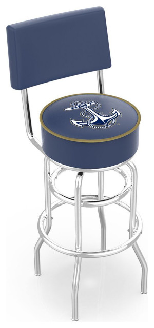 Holland L7C4 US Naval Academy NAVY 25" 2-Ring Counter Stool - Chrome ...