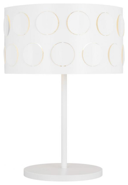 Dottie Desk Lamp, 2-Light, LED, Matte White, White Linen Shade, 22 ...