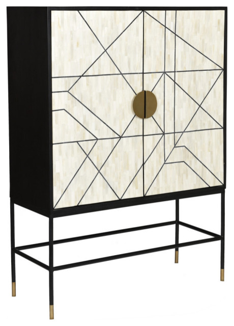 40 Inch Cabinet Multicolor Art Deco Moe's Home - Transitional - Pantry ...